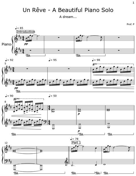 Un Rêve A Beautiful Piano Solo Sheet Music For Piano
