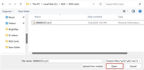 Adding Your Ros Certificate Agent Brightpay Documentation