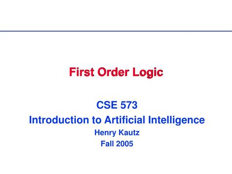 PPT First Order Logic PowerPoint Presentation Free Download ID 3376550