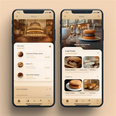 premium ai image mobile app design of hospitality restaurant