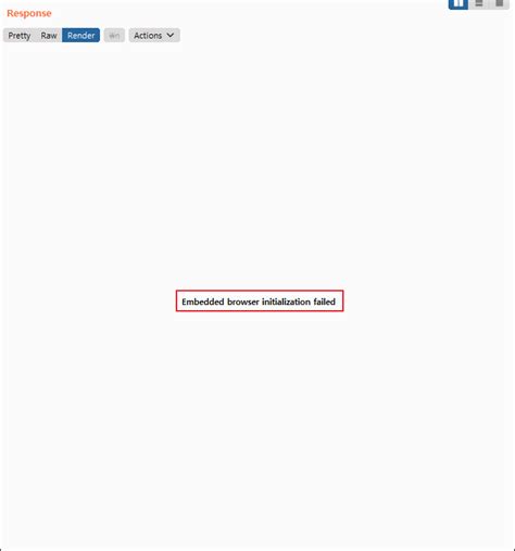 Burp Suite 업데이트 후 Render 기능 사용 시 Embedded Browser Initialization