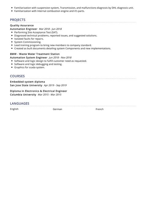 Automation System Engineer Resume Sample In 2025 Resumekraft