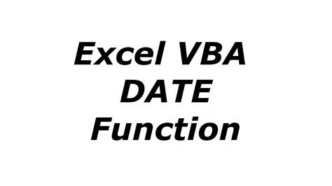 Date Vba Function Current Date In Vba Excel Officeinsideorg