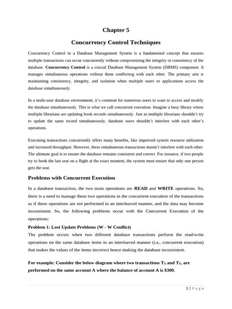 Chapter 5 Concurrency Control Pdf Database Transaction