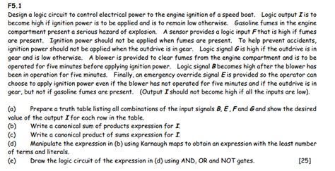Solved Design A Logic Circuit To Control Electrical Power To Chegg