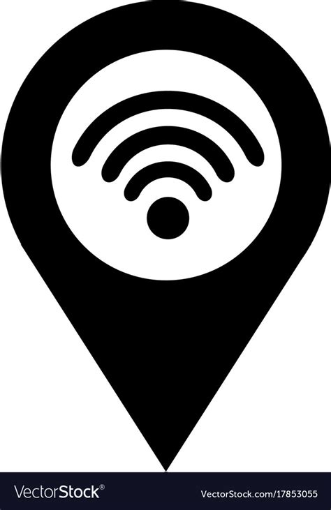 Pointer Map With Wifi Internet Signal Connection Vector Image