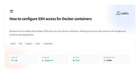 How To Configure Ssh Access For Docker Containers Labex