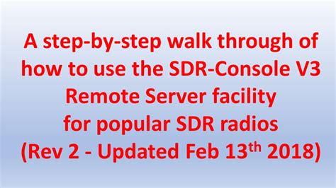 SDR Console Now Supports Remote Access For The RSP1A SDRplay