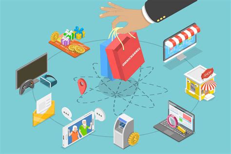 3D Isometric Flat Conceptual Illustration of Omnichannel, Several Communication Channels Between ...