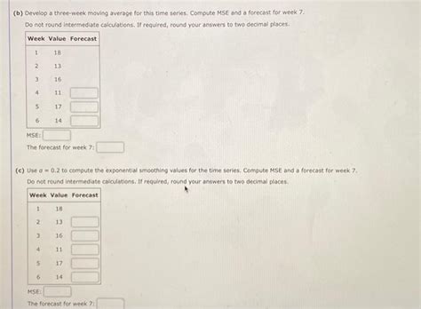 Solved Consider The Following Time Series Data A Choose Chegg