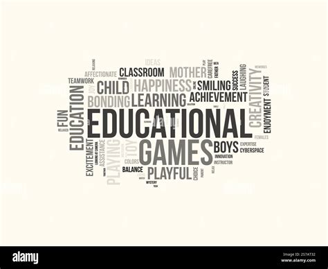 Educational Games Word Cloud Template Educational Games Concept Vector Tagcloud Background