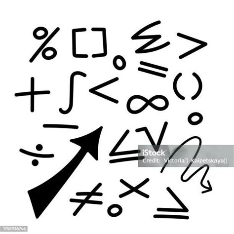 Icone Di Simboli Matematici Impostate In Stile Scarabocchio Disegnato A