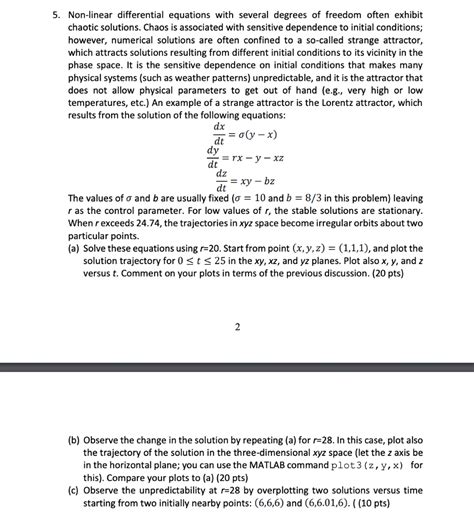 5 Non Linear Differential Equations With Several