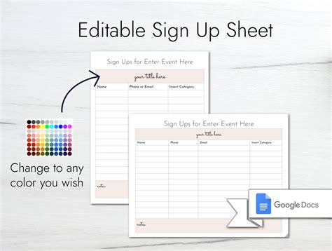 School Club Sign Up Sheet Template