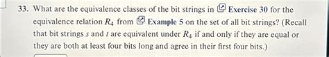 Solved What Are The Equivalence Classes Of The Bit Strings