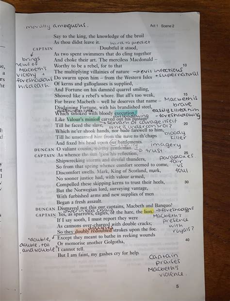 Macbeth Act 1 Scene 2 Annotations And Analysis