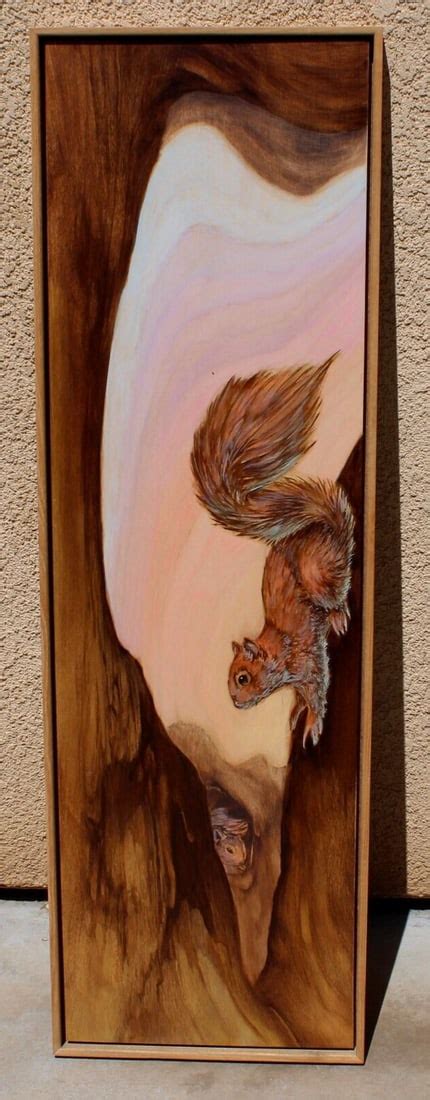Louise Forbes California Wildlife Artist Two Squirrels In A Tree Oil