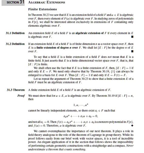 Show A More Detailed Proof Of Theorem 313 Section 31 Algebraic Extensions Finite Extensions In