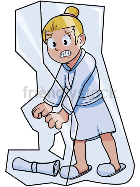 Woman In Ice Block Cartoon Vector Clipart FriendlyStock