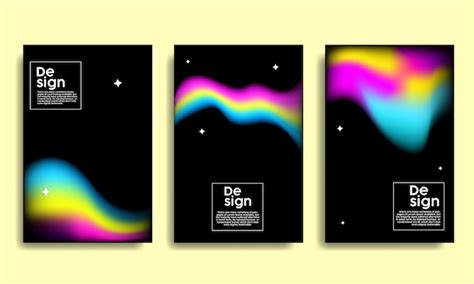 Premium Vector Set Of Abstract Mesh Gradients Cute Gradient Backgrounds Colored Fluid Graphic