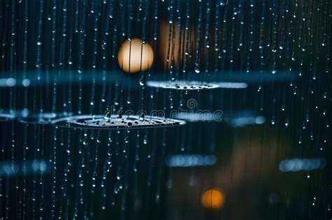 Photograph Of Raindrops On A Windowpane Creating Abstract Patterns