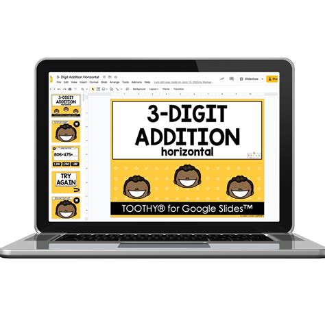 Digital Toothy Math 3rd Grade 3 Digit Addition Horizontal Lucky Little Learners