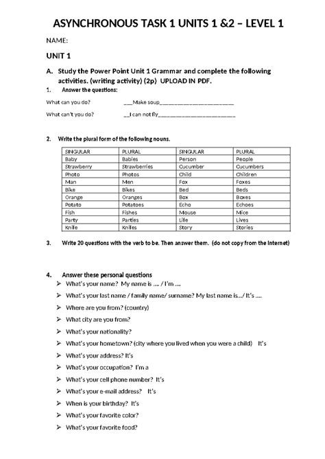 units 1 2 asynchronous task 1 asynchronous task 1 units 1 and2 level