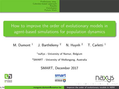 SMART Seminar Series How To Improve The Order Of Evolutionary Models