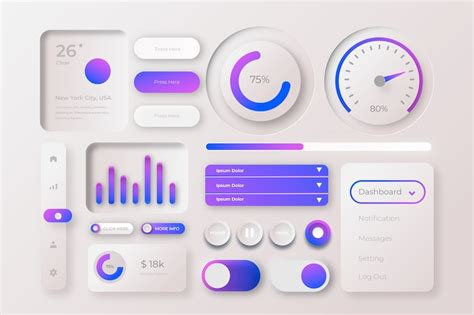 Premium Vector Gradient Ui Kit Collection