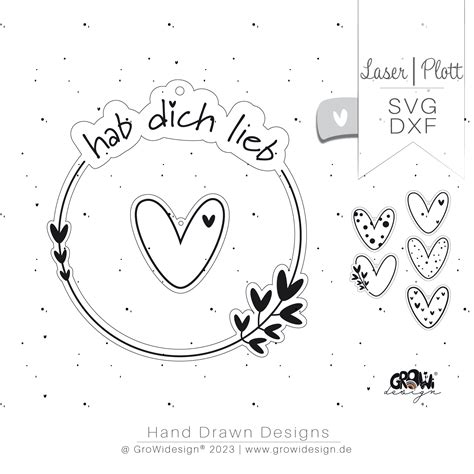 Hab Dich Lieb Kranz Laser And Plotterdatei