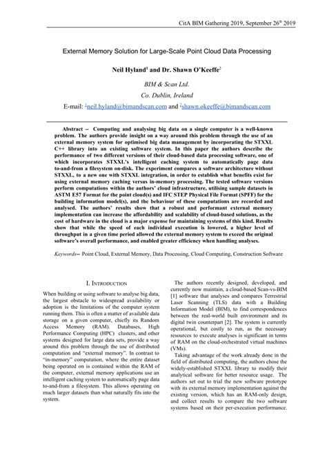 Pdf External Memory Solution For Large Scale Point Cloud Data Processing