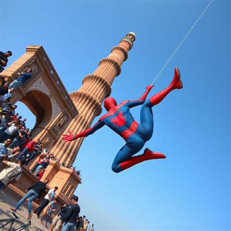 Spiderman Saves The Day At Qutub Minar