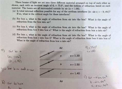 Solved Three Beams Of Light Are Set Into Three Different
