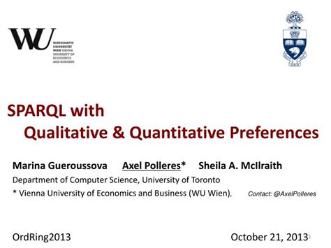 Ppt Sparql With Qualitative And Quantitative Preferences Powerpoint