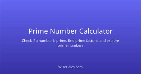 Prime Number Calculator Check And Find Primes