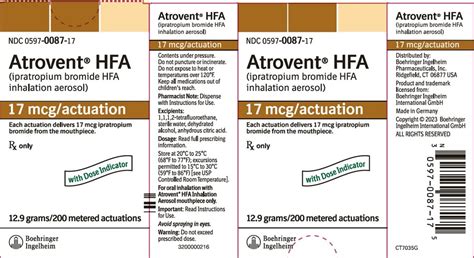 Atrovent Hfa Package Insert Prescribing Information