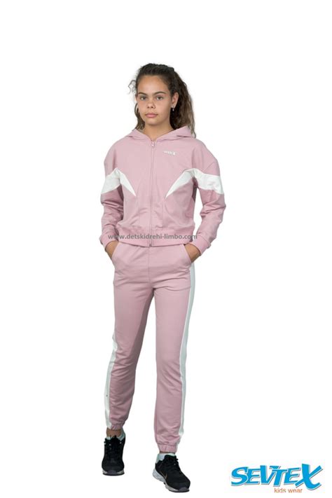 Екип момиче на Севтекс134 164смв розово и бяло Анцузи и комплекти