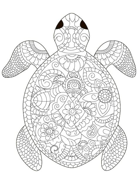 turtle mandala coloring pages