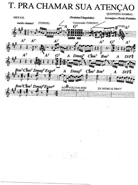 Quinteto Sambai Partitura Cd Promocional 2009 Pdf