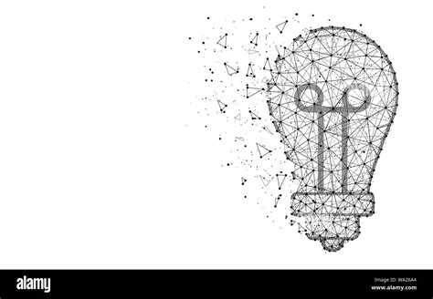 Light Bulb Low Poly Design Incandescent Lamp Abstract Geometric Image Idea Wireframe Mesh