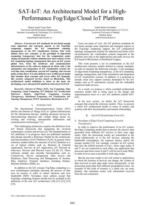 Pdf Sat Iot An Architectural Model For A High Performance Fogedgecloud Iot Platform