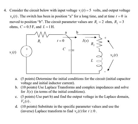solved consider the circuit below with input voltage v i t