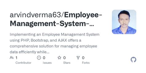 github arvindverma63 employee management system using php bootstrap