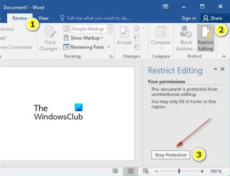 Cant Edit Word Document Remove Editing Restrictions