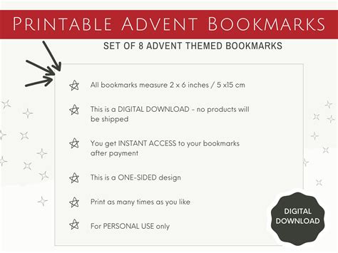 Printable Bookmarks Advent Theme Advent Bookmark Set Christian Christmas Bible Reading