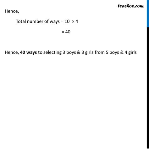 Ex 6 4 4 In How Many Ways Can A Team Of 3 Babes And 3 Girls