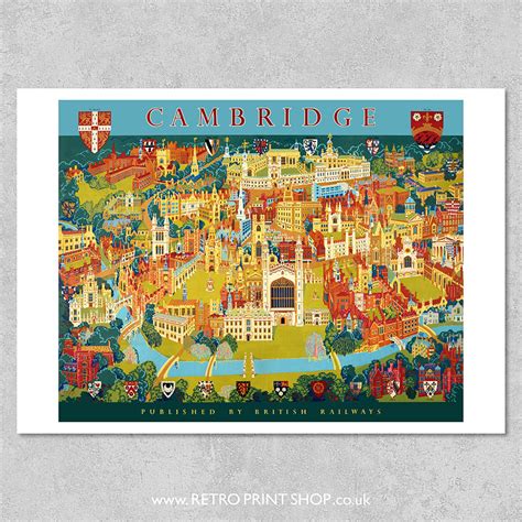 Br Cambridge Poster Vintage Railway Posters Retro Print Shop