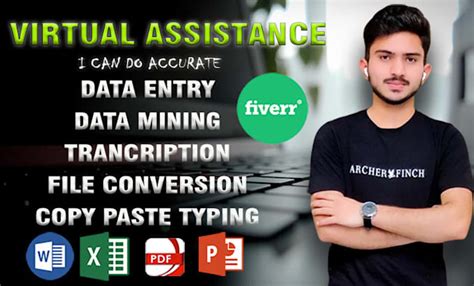 data entry web research virtual assistant excel graphic design by