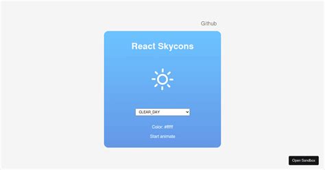 React Skycons Demo Codesandbox