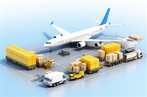 Air Cargo Isometric Landing Premium Ai Generated Image